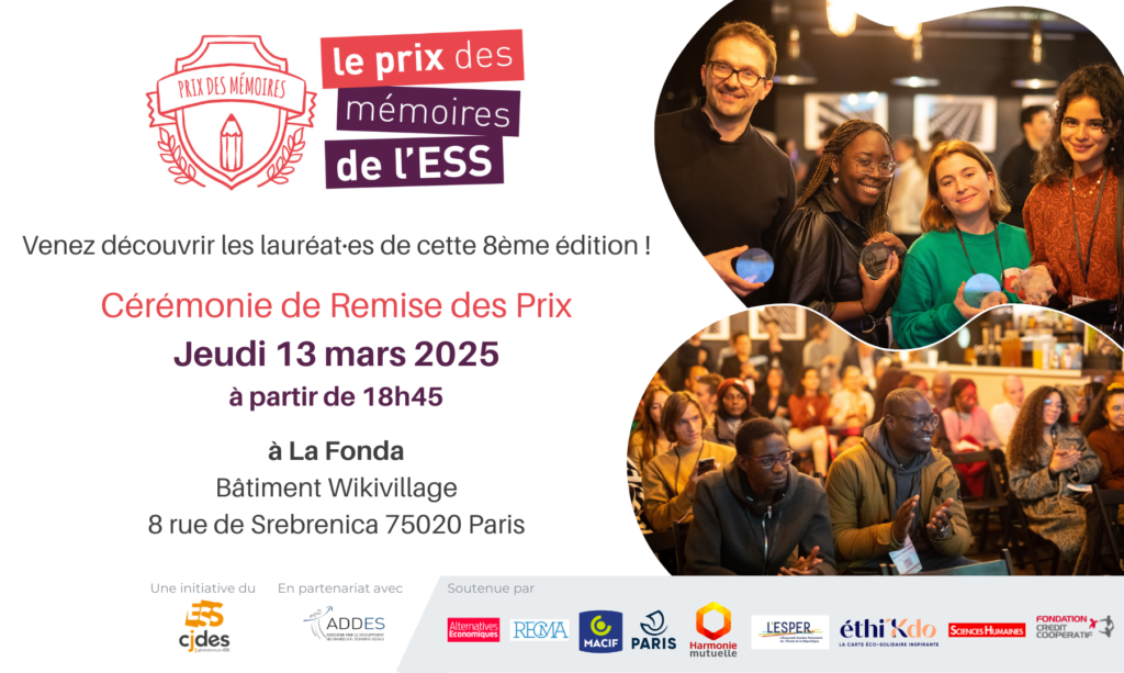 Cérémonie de Remise des Prix des Mémoires de l’ESS 🏆 : jeudi 13 mars, à La Fonda ! – CJDES